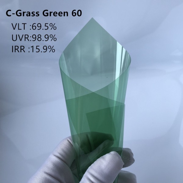 Quality C-Grass Green Carbon Ceramic Tint Film 98%UVR High Strength 1.52*30m/Roll for sale