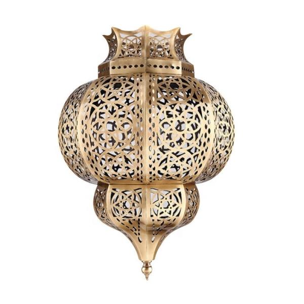 Quality Middle Hollow Carving Gold Lantern Chandelier With Switch Control for sale