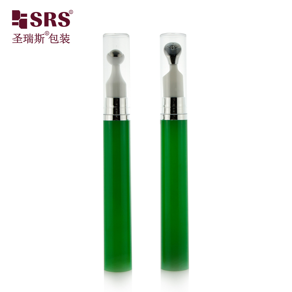 Quality A0031 5ml 10ml 12ml 15ml AS PP Airless Roller Steel Ball Bottle For Serum Gel for sale