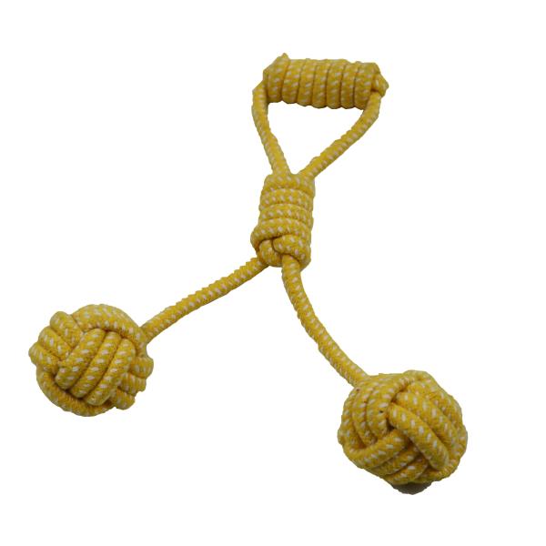 Quality Puppy Durable Pet Toys Indestructible Two Knots Training Natural 40cm for sale