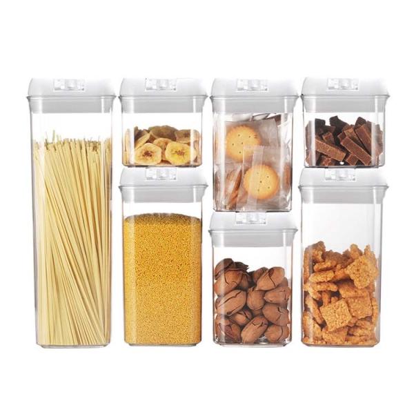 Quality 7 Pcs Plastic Food Airtight Storage Containers With Lids Multiple Size for sale