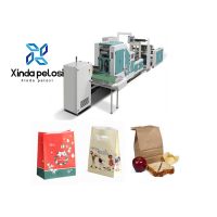 Quality 3phase Adjustable Square Bottom Paper Bag Making Machine With Handle D Cut for sale