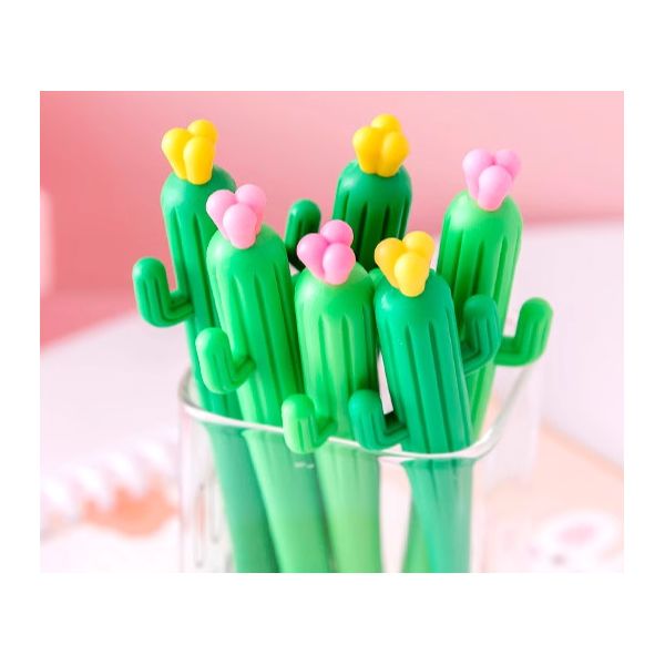 Quality Cute Cactus Neutral Pen Learning Black Signature Pen Primary School Student Award Gift Creative Stationery for sale