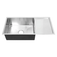 Quality Single Bowl Kitchen Sink With Drainboard 1.2mm Thickness Polished Surface Finish for sale