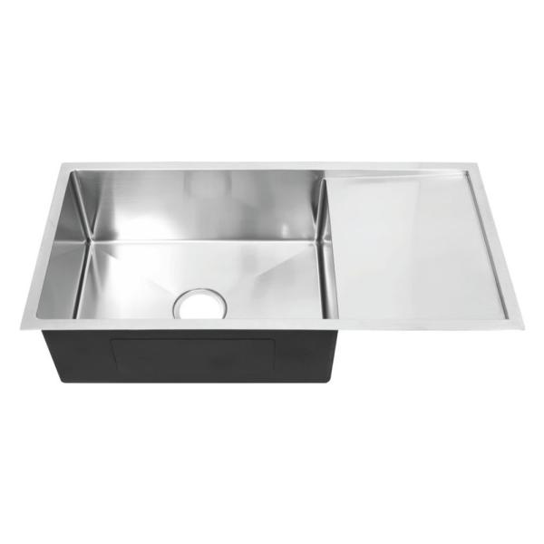 Quality Single Bowl Kitchen Sink With Drainboard 1.2mm Thickness Polished Surface Finish for sale