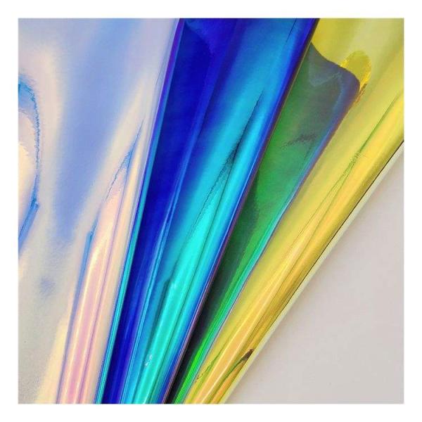 Quality Rainbow Pu Holographic Metallic Colorful Mirror Leather Synthetic Artificial for sale