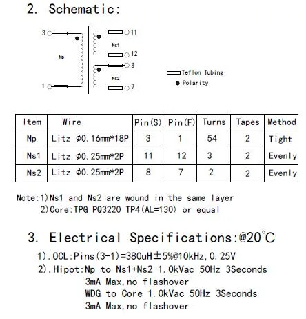 Pq32 Core High Frequency Transformer