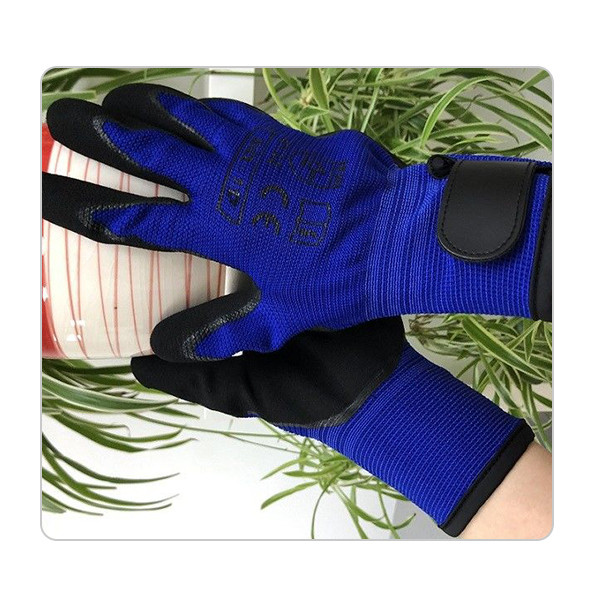Quality Blue U3 Knitted Liner Black Nitrile Gloves for sale