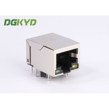 Quality Single Port RJ45 With Integrated Magnetics Modular Jack 1000 Base G/Y LED for sale