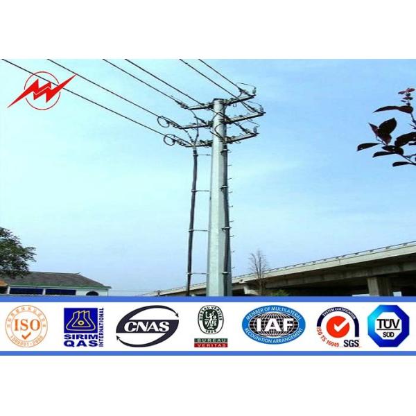 Quality Galvanized Metal Steel Transmission Pole / Iron Electric Power Poles for sale