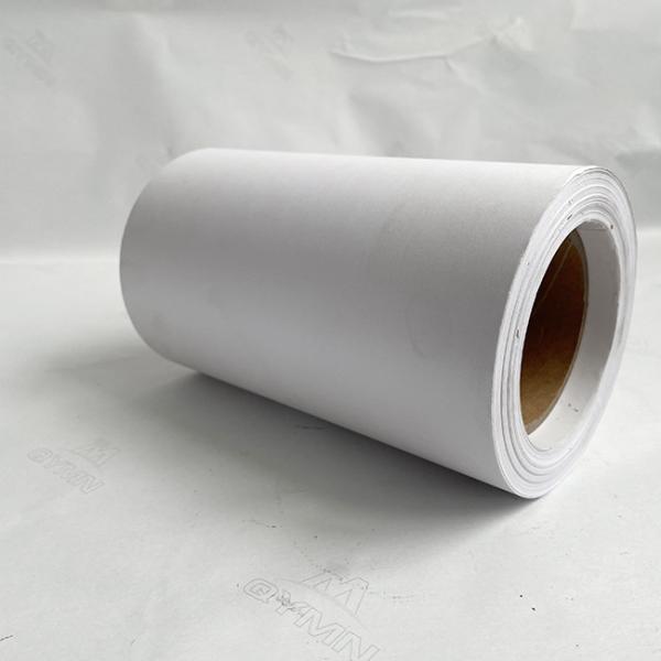 Quality 62G White Glassine Liner Adhesive Labels with 75um Synthetic Paper Hot Melt Glue for sale