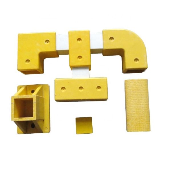 Quality Custom Size FRP Square Tube Fittings for Industrial Handrail Design Style Connectors for sale