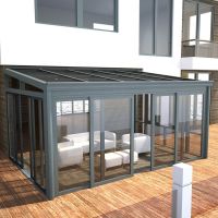 Quality Customized Modern Glass Prefab Patio Aluminium Solarium Free Standing Sunroom for sale