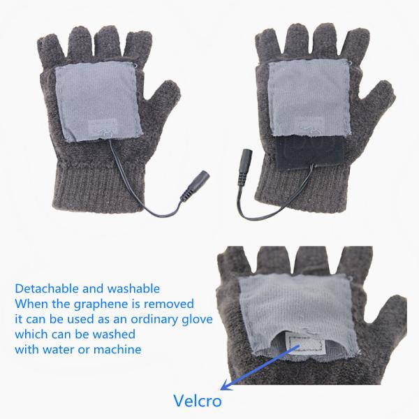 Quality Fingerless Washable Rechargeable Heating Gloves 5W Suitable For Gaming for sale