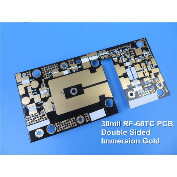 Quality RF-60TC High Power Amplifiers Double Sided Taconic PCB 30mil Black Solder Mask for sale
