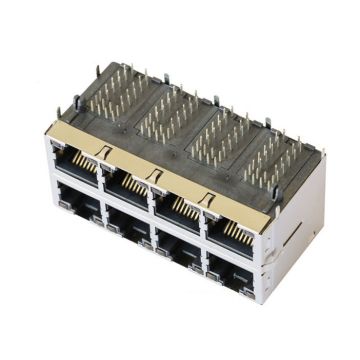 Quality B59(36-05)W-4641-C12 Multi - Port Rj45 2x4 Female Connector With LEDs LPJE47011A for sale