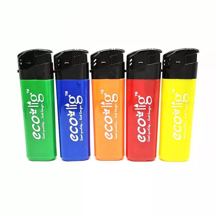 8.0cm Refillable Electronic Plastic Lighter with LED