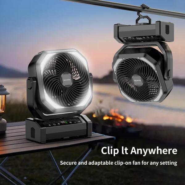Quality Socool Fan Emergency Power Supply Fan Remote Controlled Oscillating Fan Rechargeable Outdoor Camping Fan for sale