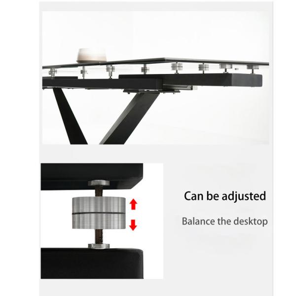 Quality Rectangular Black Ceramic Extending Dining Table , Marble Metal Base Dining for sale