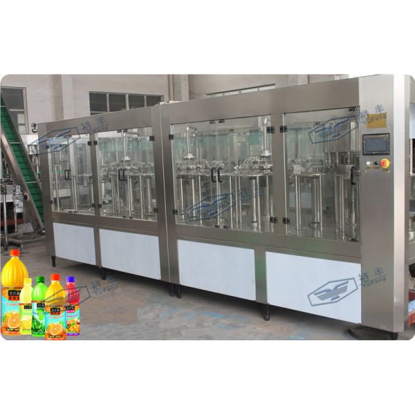 Quality Fully Automatic Monoblock Hot Filling Machine Fruit Juice Processing Equipment 0.3L - 2L for sale