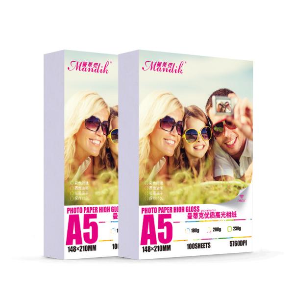 Quality Single Glossy 230gsm Premium A5 Glossy Photo Paper for sale