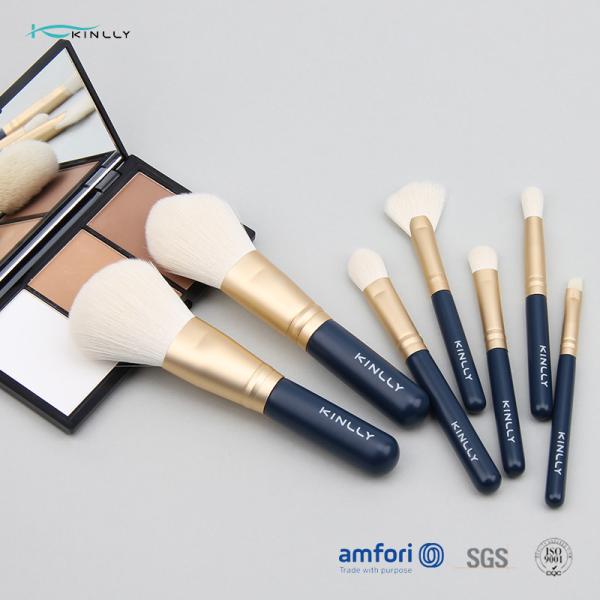 Quality 7PCS Navy Blue Paper Box Mini Makeup Brush Set for sale