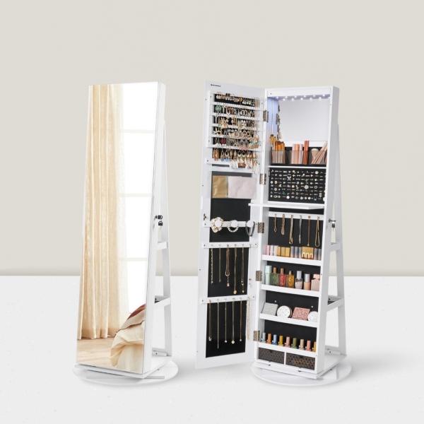 Quality Modern Full Length Mirror Jewelry Cabinet with Lockable Storage for sale