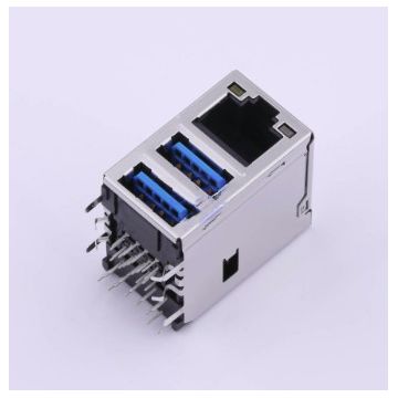 Quality RJ45 Connector With USB JFM38U1M-B313-4F 100/1000 Base-T Tab Up for sale