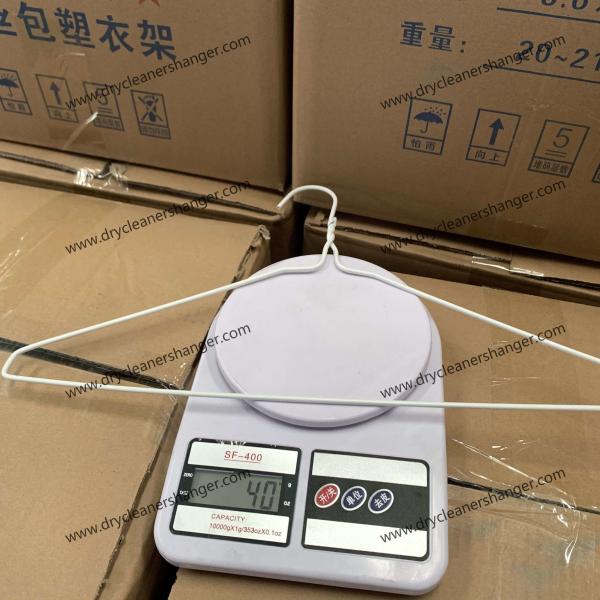 Quality 40cm White Color Plastic Coated Wire Hanger PVC CE Certification for sale