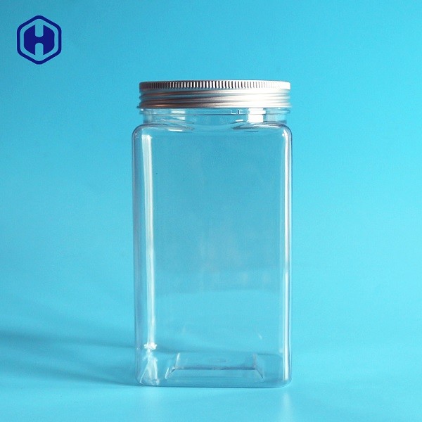 Quality Thin Wall Square Plastic Food Containers With Aluminium Screw Cap for sale