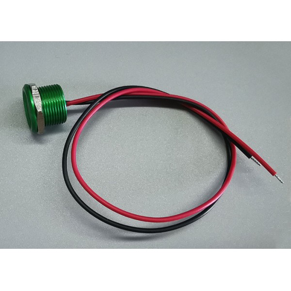 Quality Green Flathead 22mm 15cm Wire Momentary Piezo Touch Switch for sale