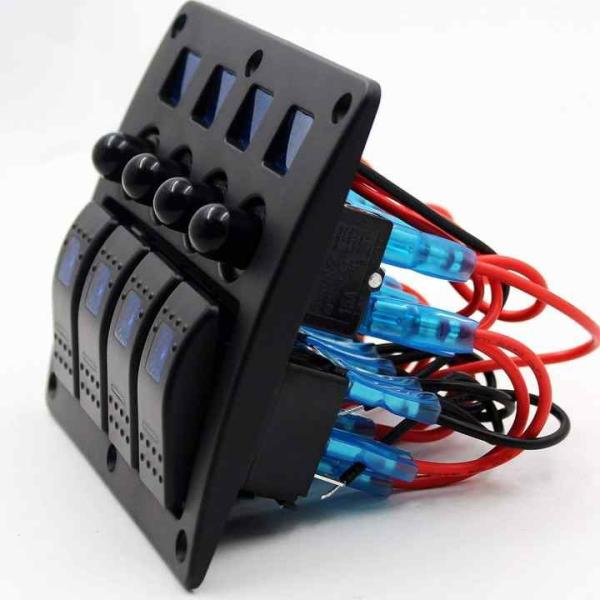 Quality 4 Gang Custom Rocker Switch Panels 12-24V ABS USB Car Rocker Switch Panel for sale