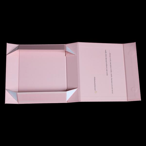 Quality Luxury Pink Rigid 1000g Cardboard Foldable Packaging Box Book Shaped for sale