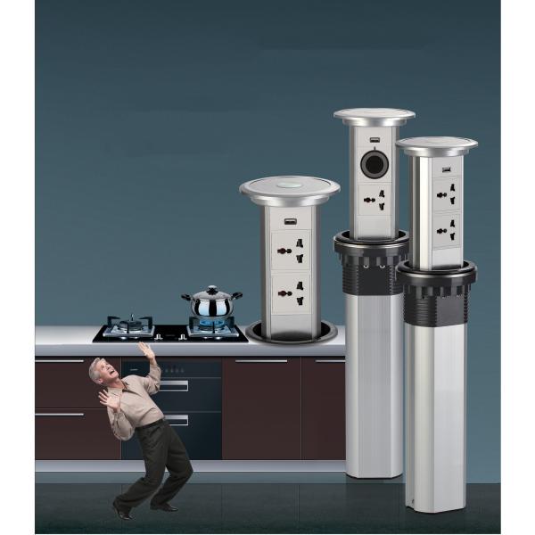 Quality Island Worktop Kitchen Pop Up Sockets Extension Power Board 3 Outlet 2 USB Port for sale
