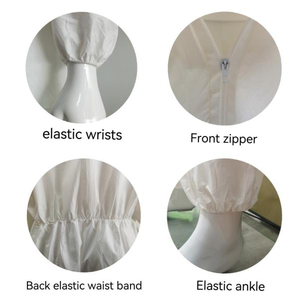 Quality Customizable White Microporous Protective Isolation Coveralls Without Shoe Cover for sale