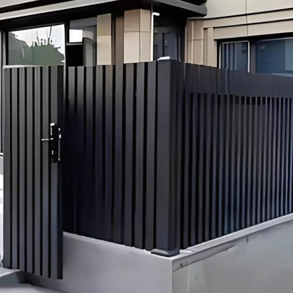 Quality 5.8-6.0M Length Custom Aluminum Fencing Gate with Decorative Panel and Punching Service for sale