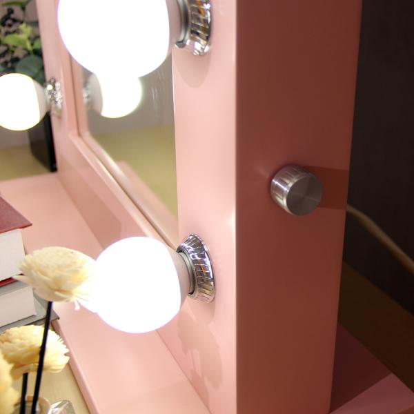 Quality Framed Makeup Mirror With Lights Smart Dimming Pink Led Makeup Mirror for sale