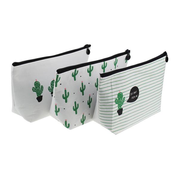 Quality Washable Toiletry Wash Bag Cosmetic Cotton Canvas Makeup Bag With Zipper for sale