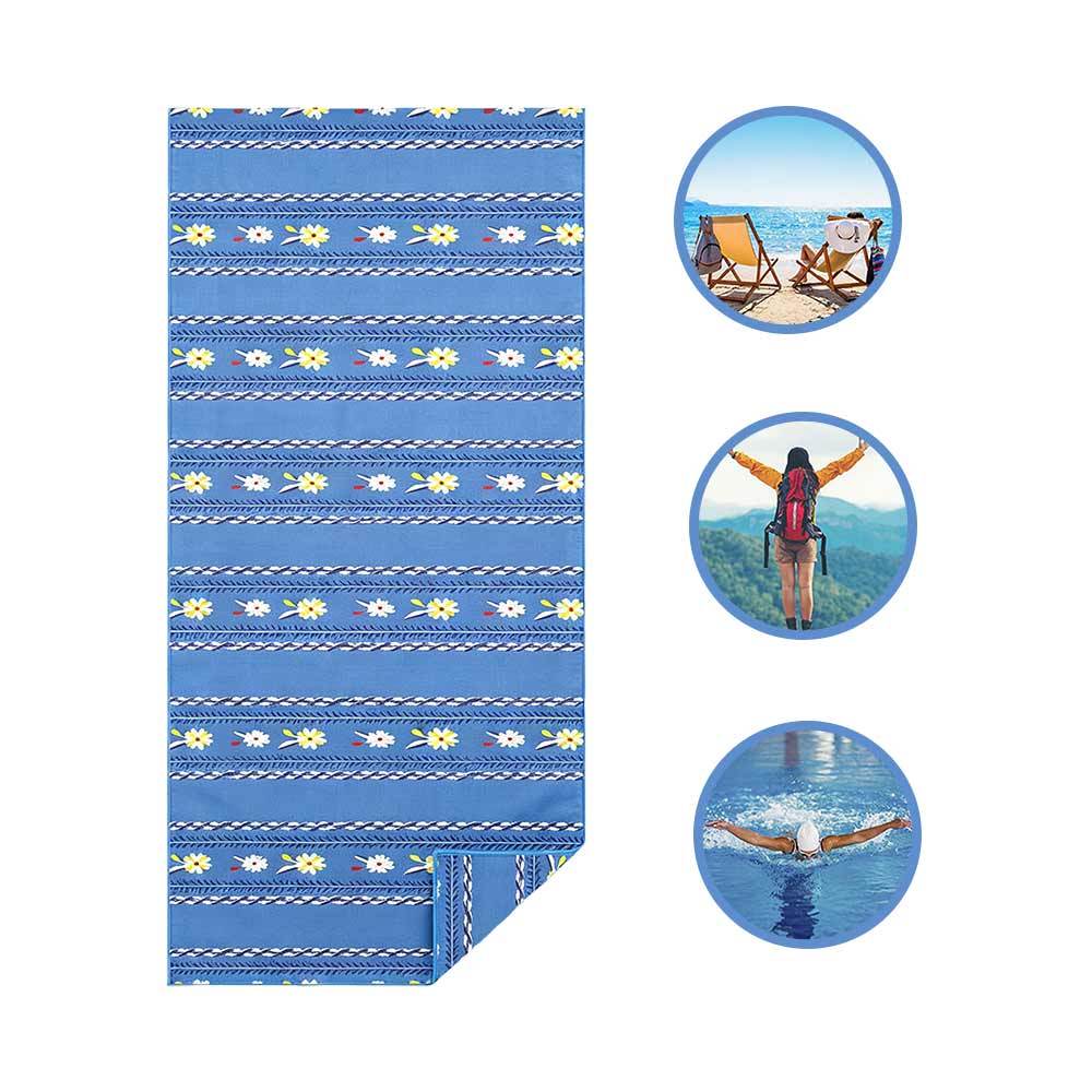 Quality GRS Certified Recycled Personalized Soft Absorbent Printed Beach Towel for sale