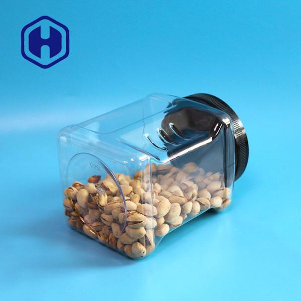 Quality 64oz Canning Square Wide Mouth Plastic Jars PET Grip Container for sale