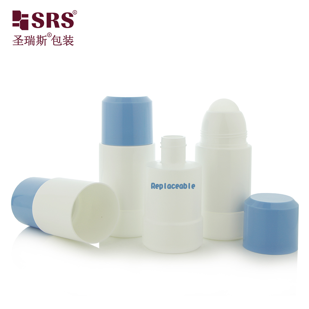 Quality RPPE 50ml 75ml Lightweight Plastic Roller Bottles Refillable Style for Deodorant for sale