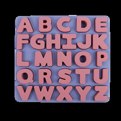 Quality Food Grade Kids Silicone Puzzle With Letters Alphabet Shape for sale