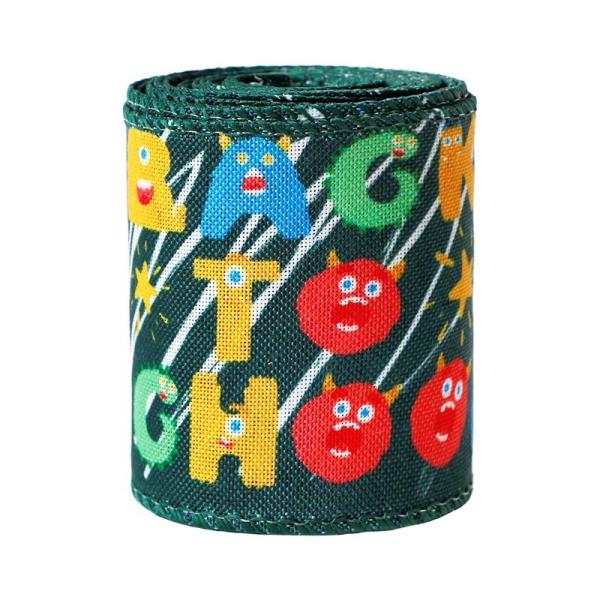 Quality Jute/Polyester Wired Burlap Ribbon for School Season Blue Pot and Rainbow Print for sale