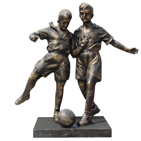 Quality Garden Decorative Metal Sculpture Bronze Football Boy Statue for sale