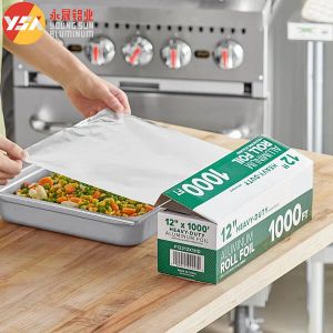 Quality 273x165mm Kitchen Foil Heavy Duty Food Wrapping Aluminum Paper Rolls for sale