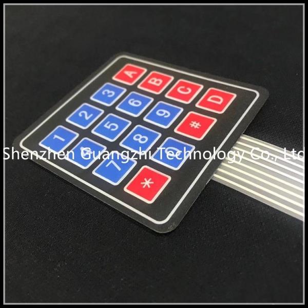 Quality Membran Microswitch Water Resistant Keyboard 4 * 4 Matrix 16 Key 7P Connection for sale