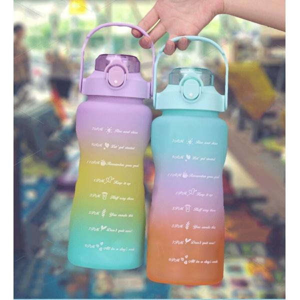 Quality Summer Gradient Motivational 3 In 1 Water Bottle Set Leak Proof Water Bottle 40 for sale