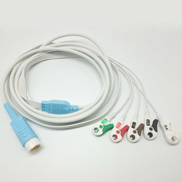 Quality 12 Pin Round Connector PH HP Disposable ECG Cables for sale