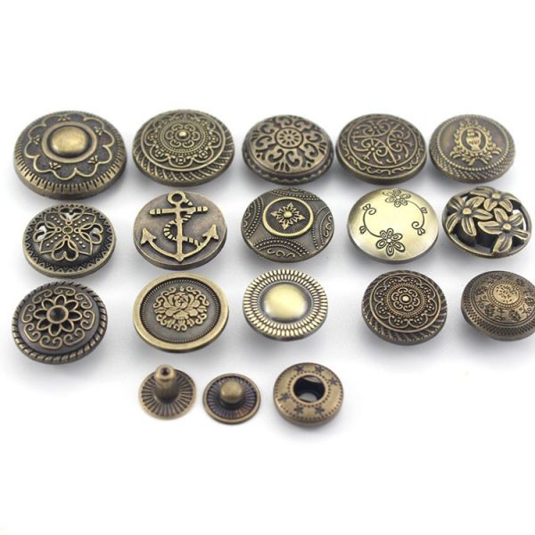 Quality Custom Embossed Metal Snap Buttons With Logo For Coats Clothes for sale