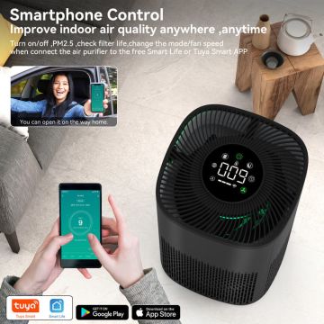 Quality WiFi Desktop HEPA Air Purifier with LED Tricolor Light for sale